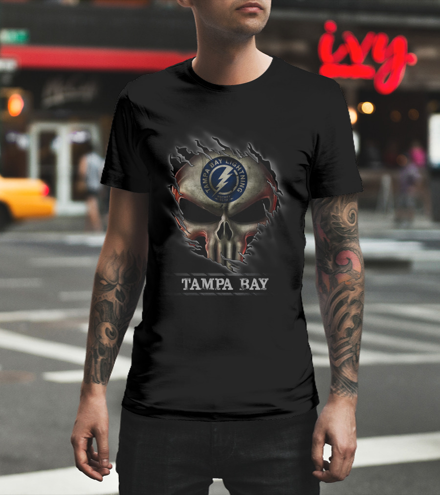 Tampa Bay Lightning Skull T-Shirt
