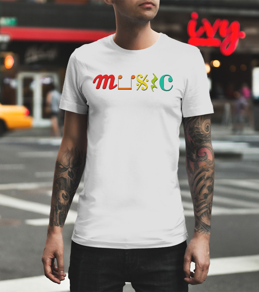 Music Life D2703 Creative Typography T-Shirt
