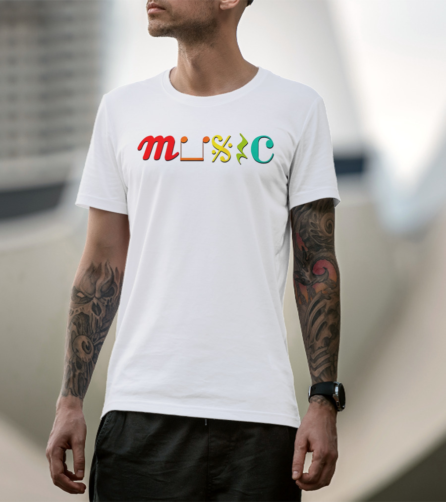 Music Life D2703 Creative Typography T-Shirt