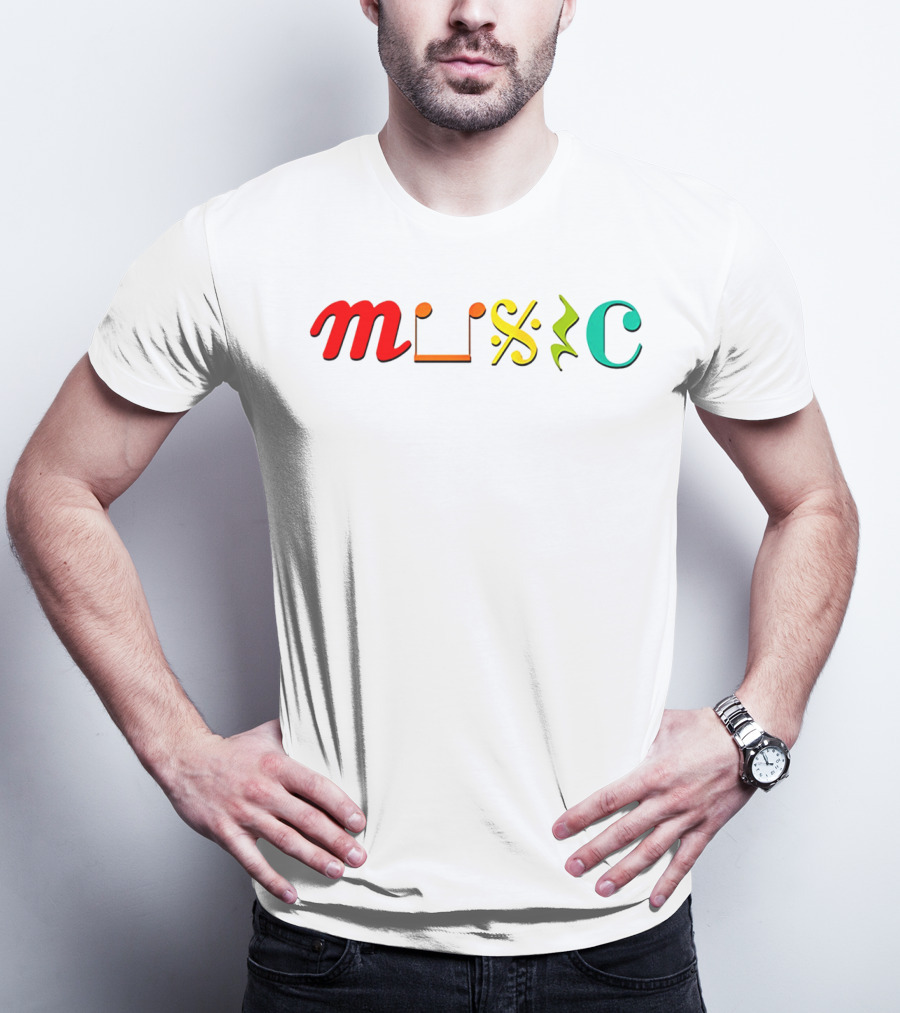 Music Life D2703 Creative Typography T-Shirt