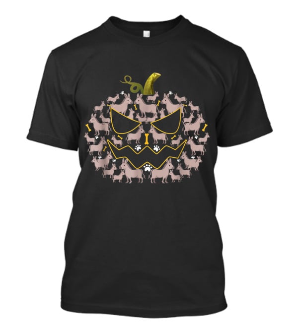 Donkey Halloween Pumpkin Face With Donkey Pattern And Bone Accents T-Shirt