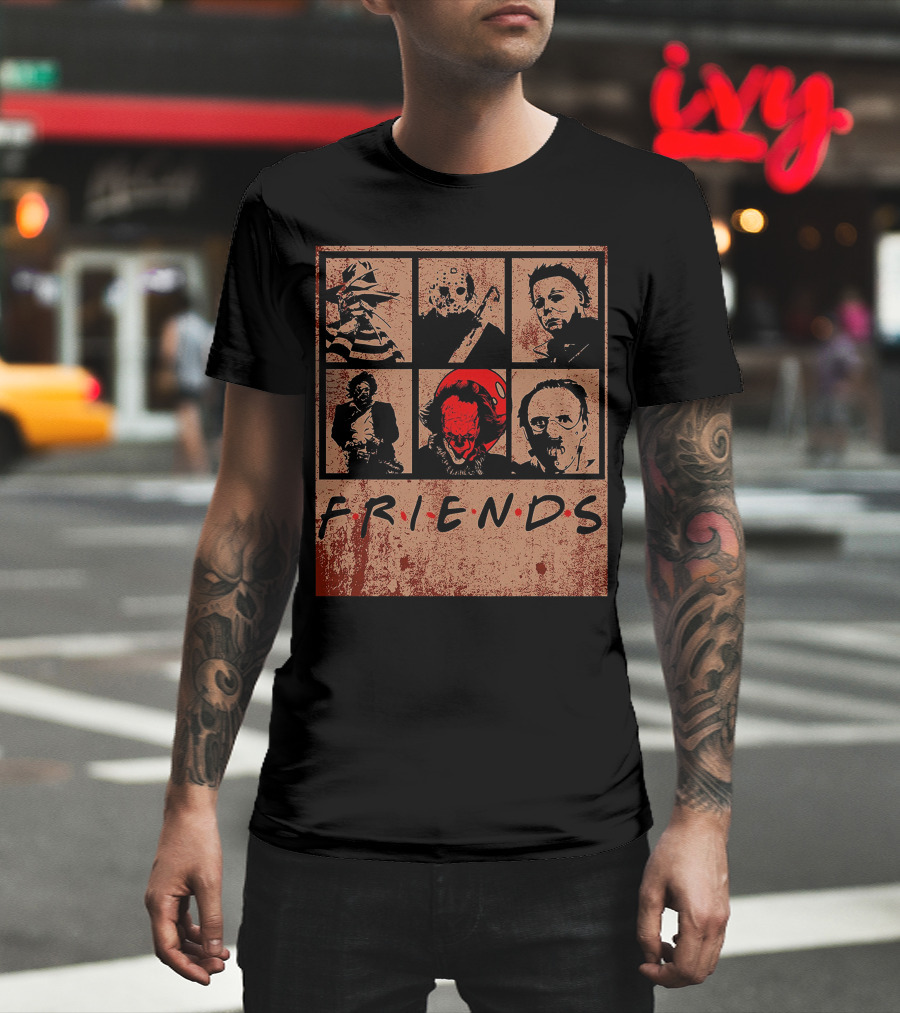 Halloween Nightmare Horror Movies Icons Horror Friends Party T-Shirt