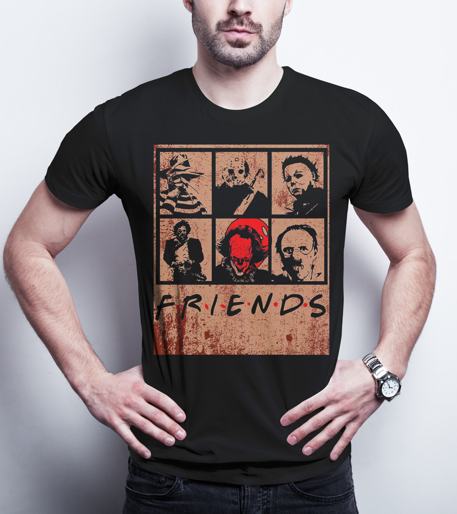 Halloween Nightmare Horror Movies Icons Horror Friends Party T-Shirt