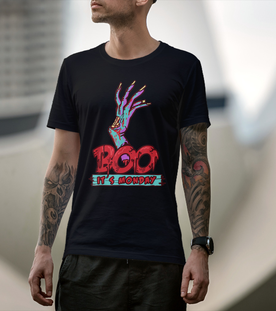 BOO Its Monday Funny Sarcastic Zombie Hand T-Shirt