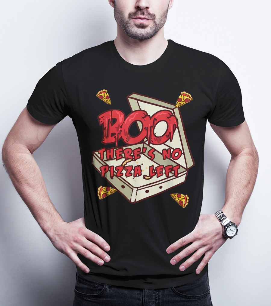 BOO Pizza Box Surprise There's No Pizza Left Scattered Slices T-Shirt