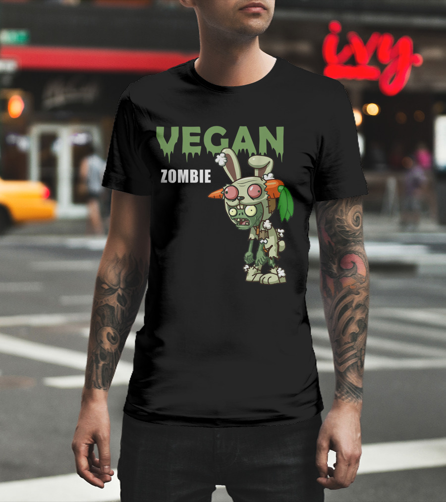VEGAN ZOMBIE Carrot Bunny Costume Character T-Shirt