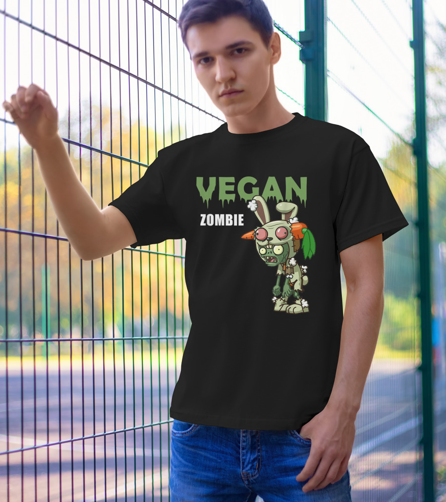 VEGAN ZOMBIE Carrot Bunny Costume Character T-Shirt