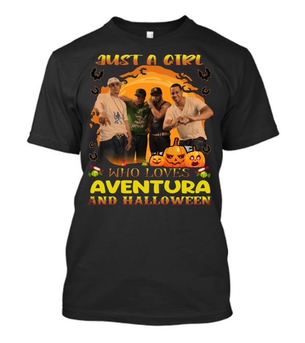 Just A Girl Who Loves Aventura And Halloween Pumpkins And Bats T-Shirt