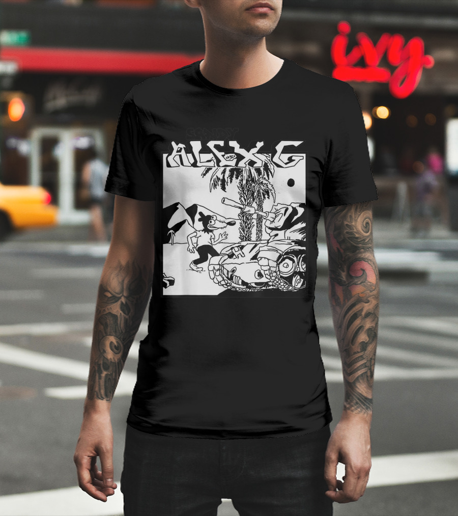 Sandy Alex G Cartoon Tank Forest Scene T-Shirt