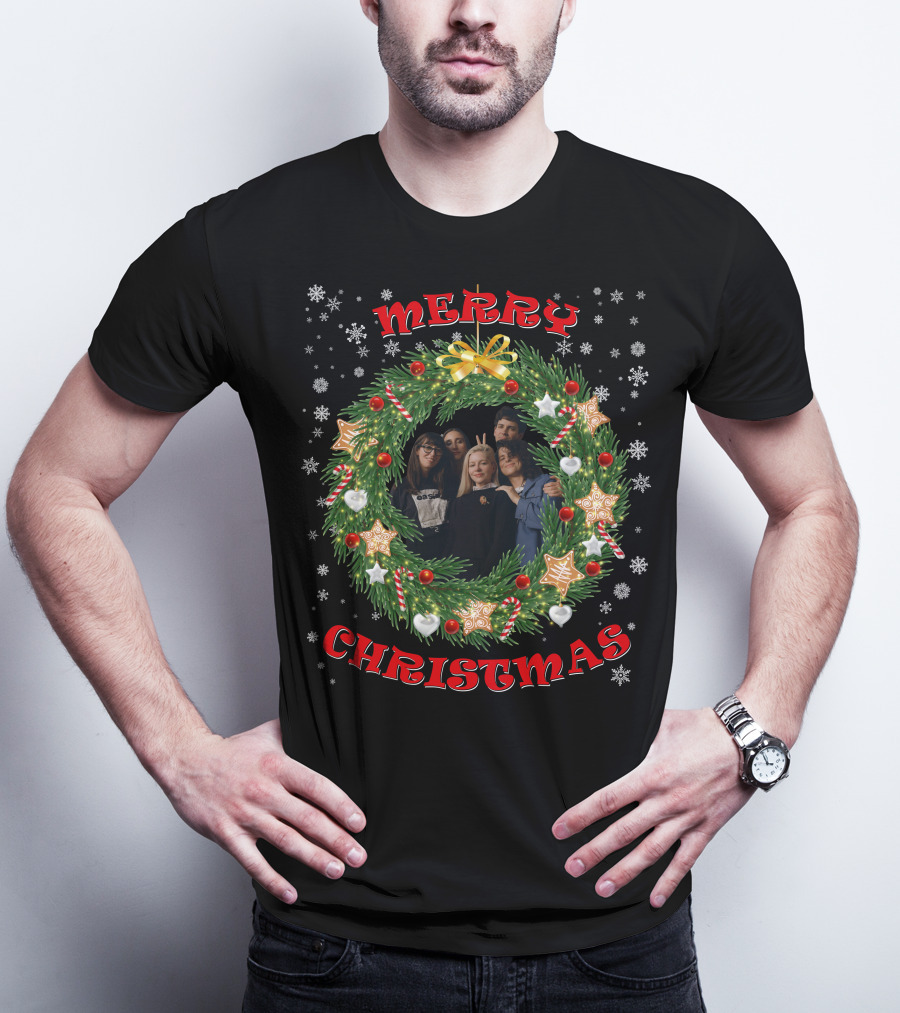 Merry Christmas Alvvays Santa Hat And Christmas Wreath T-Shirt