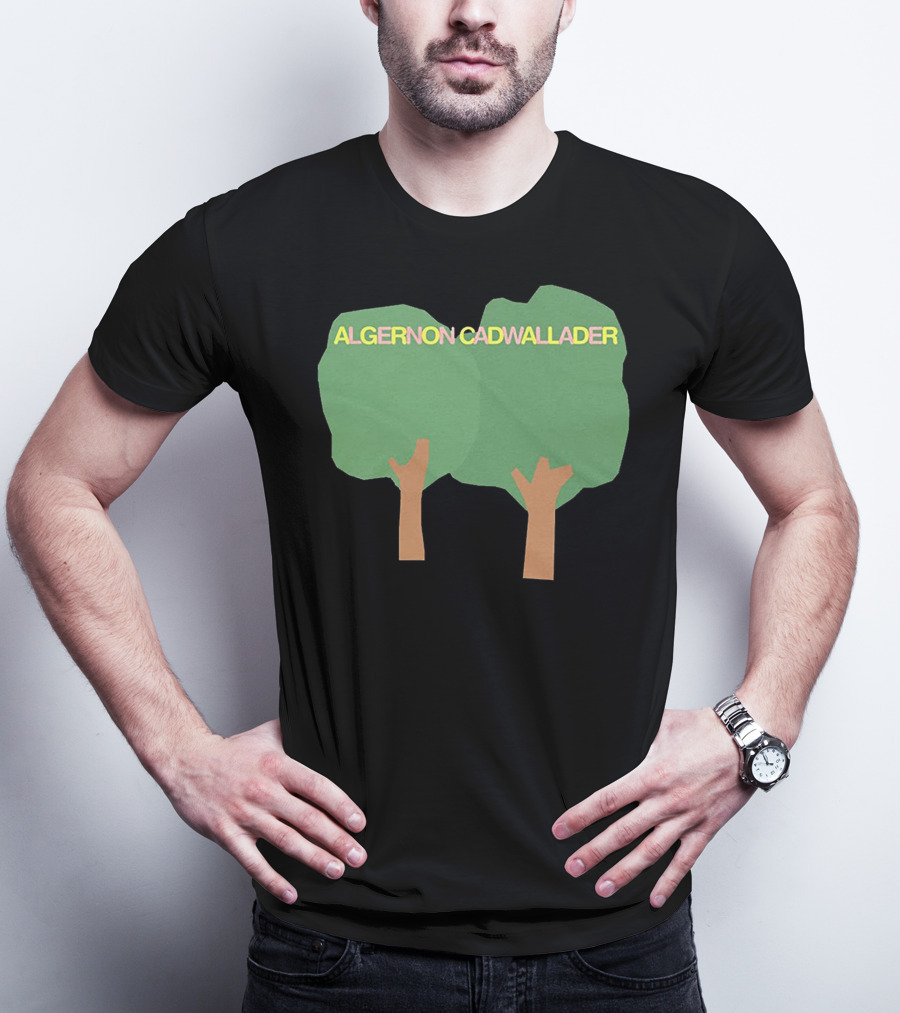 ALGERNON CADWALLADER Two Green Trees With Brown Trunks On A T-Shirt