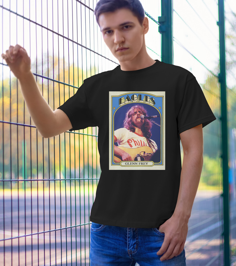 Eagles Glenn Frey Vintage Phillies Tee Card T-Shirt