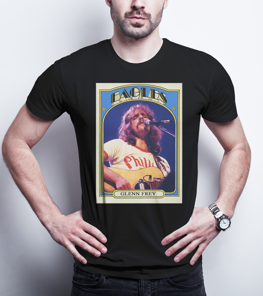 Eagles Glenn Frey Vintage Phillies Tee Card T-Shirt