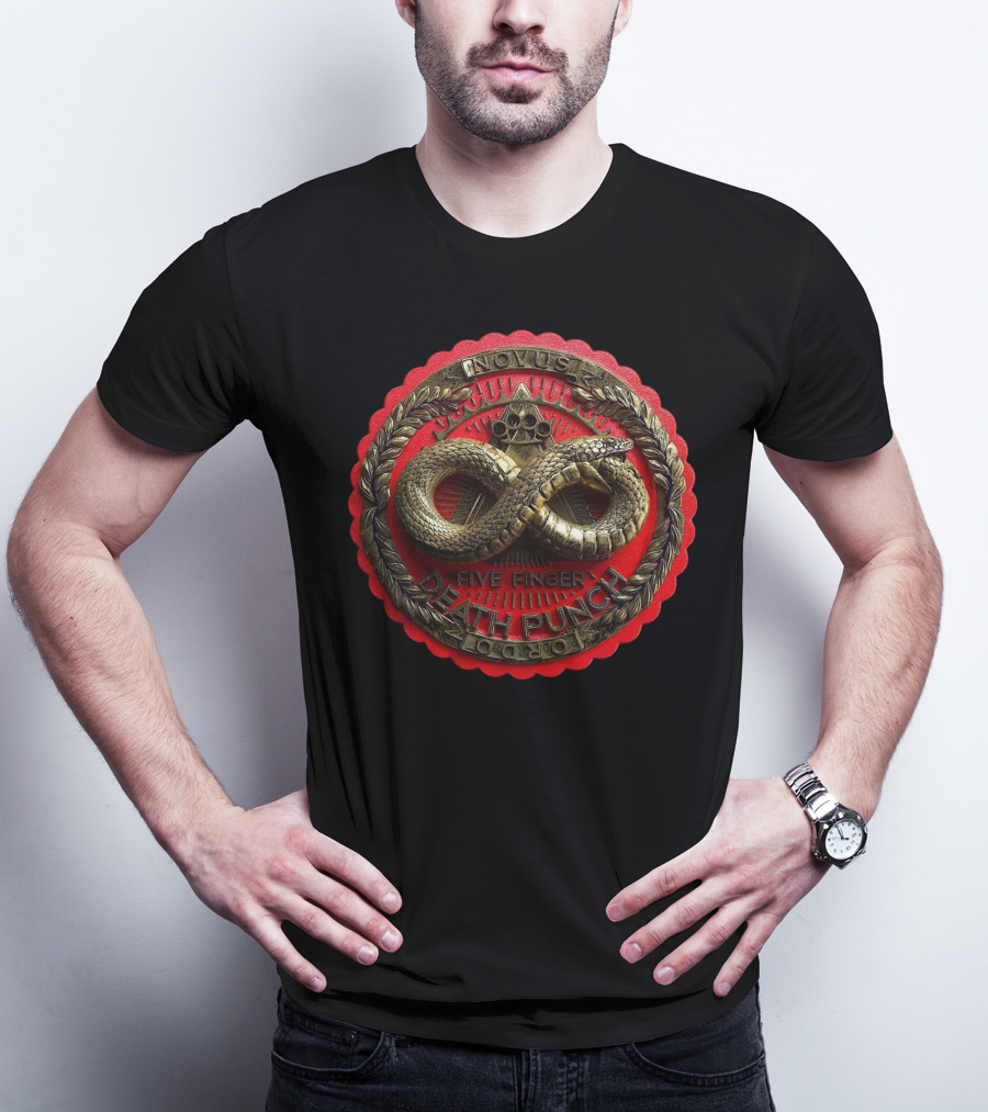 Five Finger Death Punch Novus Metal Snake Emblem T-Shirt