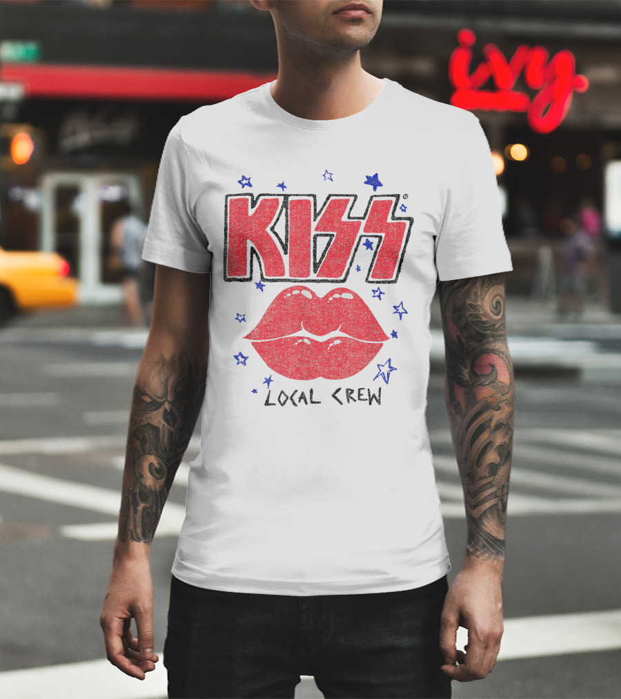 KISS Local Crew Lips And Stars T-Shirt