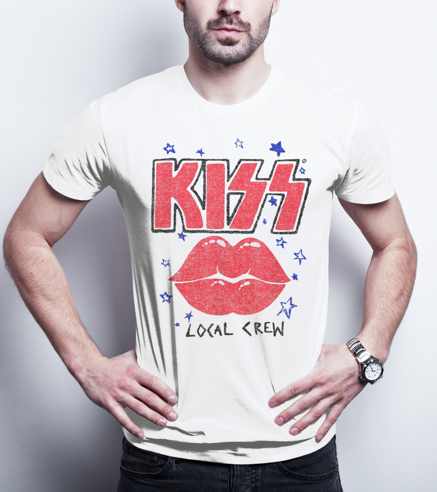 KISS Local Crew Lips And Stars T-Shirt