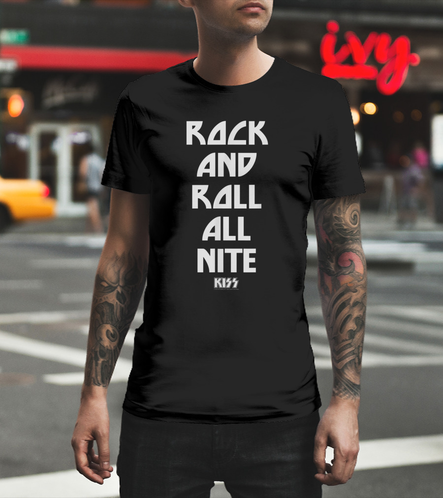 KISS Rock And Roll All Nite Lyrics T-Shirt