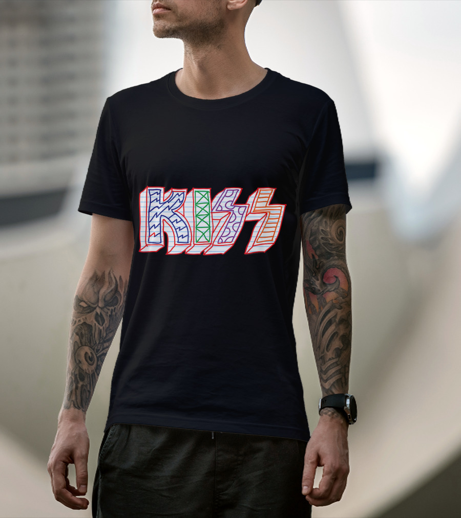 KISS Colorful Sketch Pattern Notebook T-Shirt