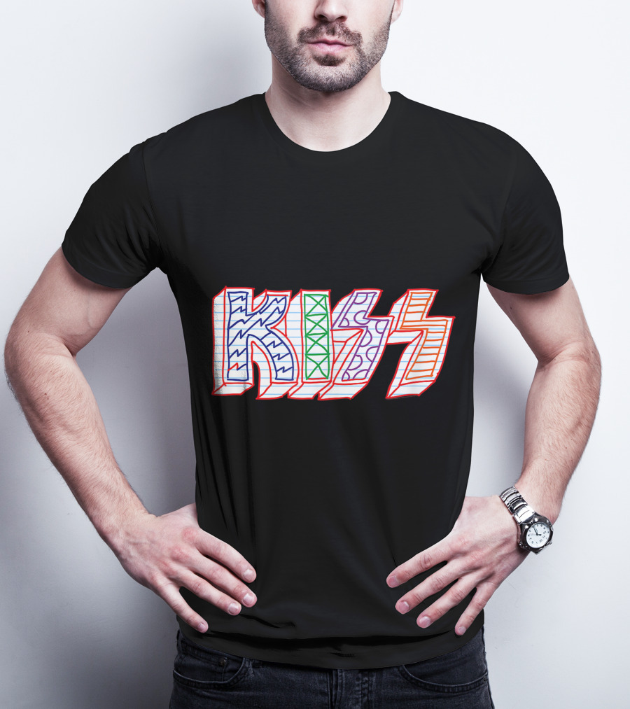 KISS Colorful Sketch Pattern Notebook T-Shirt