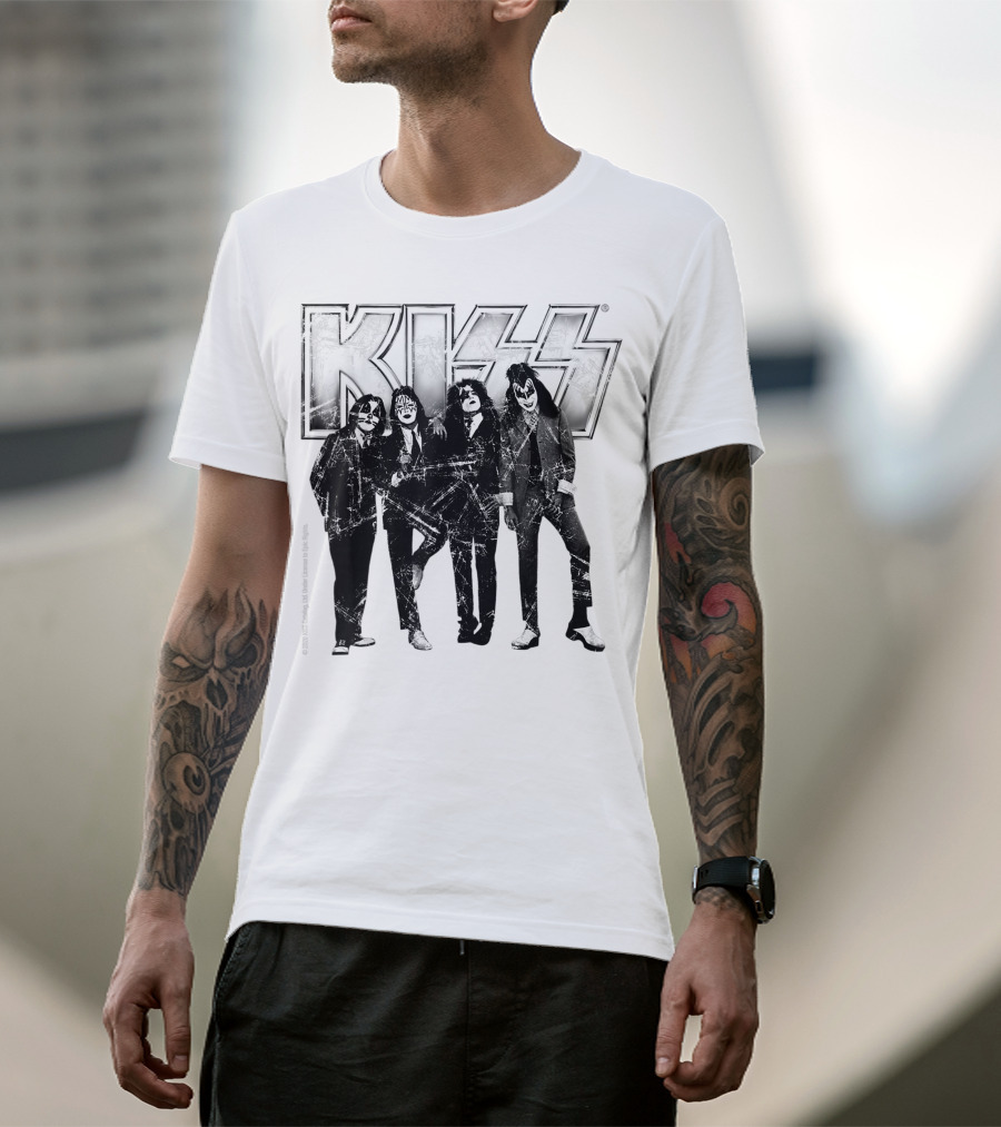 KISS Band Members Distressed Portrait T-Shirt
