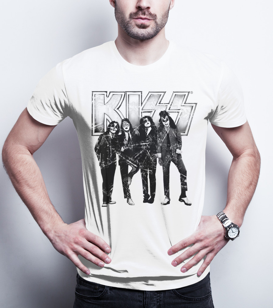 KISS Band Members Distressed Portrait T-Shirt