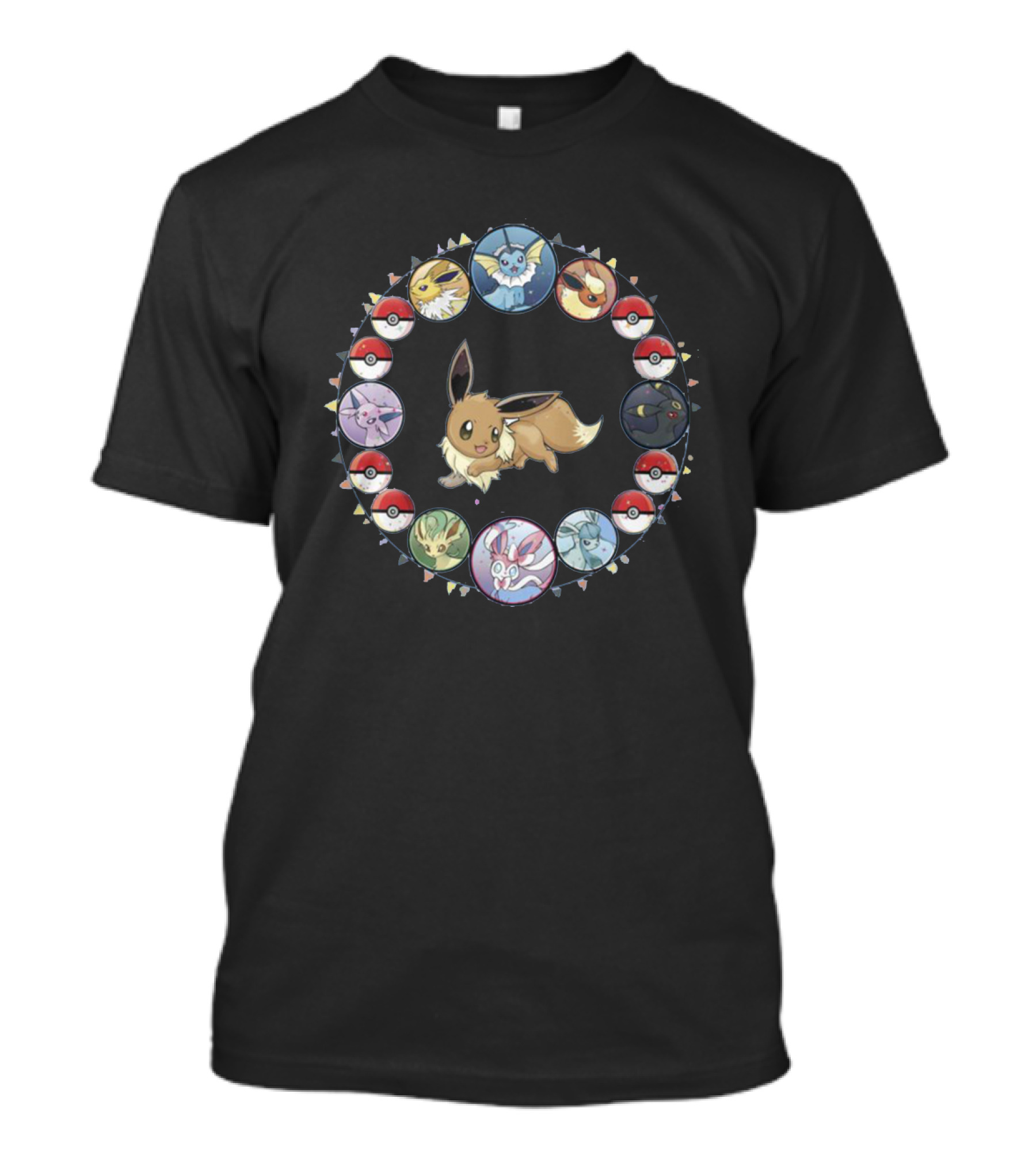 Eevee Evolution Circle With Poké Balls T-Shirt