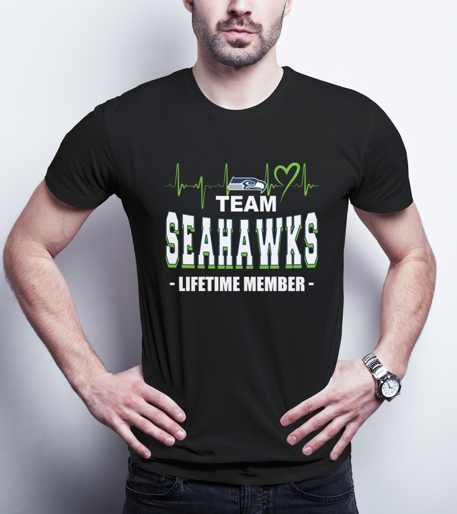 Seattle Seahawks Team Lifetime Member Heartbeat T-Shirt