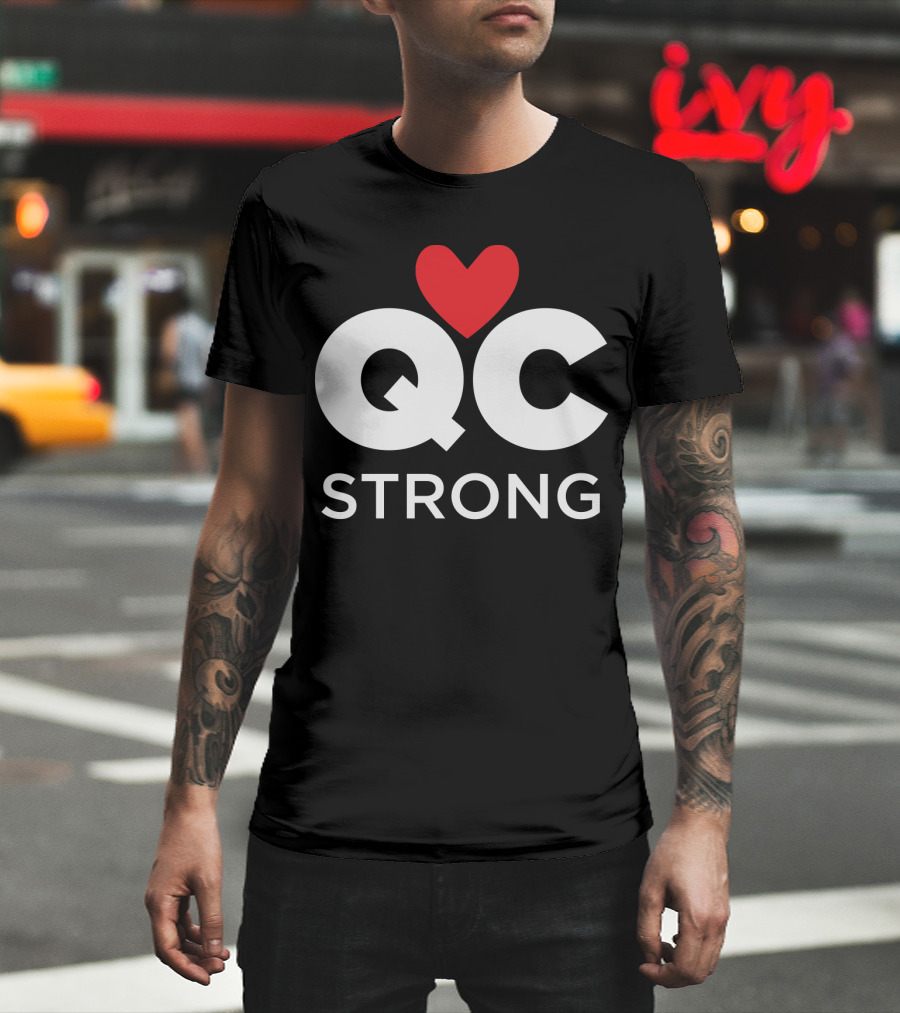 QC Strong Quad City Strong Heart T-Shirt