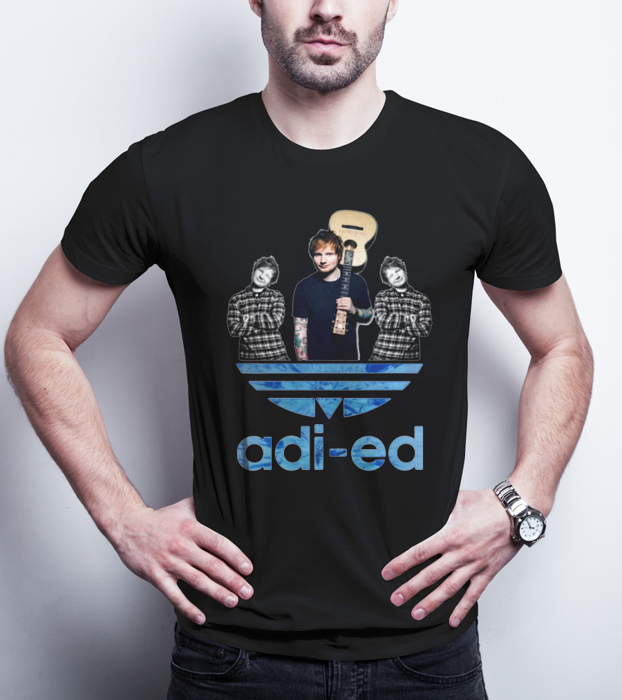 Adi-Ed Sheeran Trio With Guitar And Blue Stripes T-Shirt