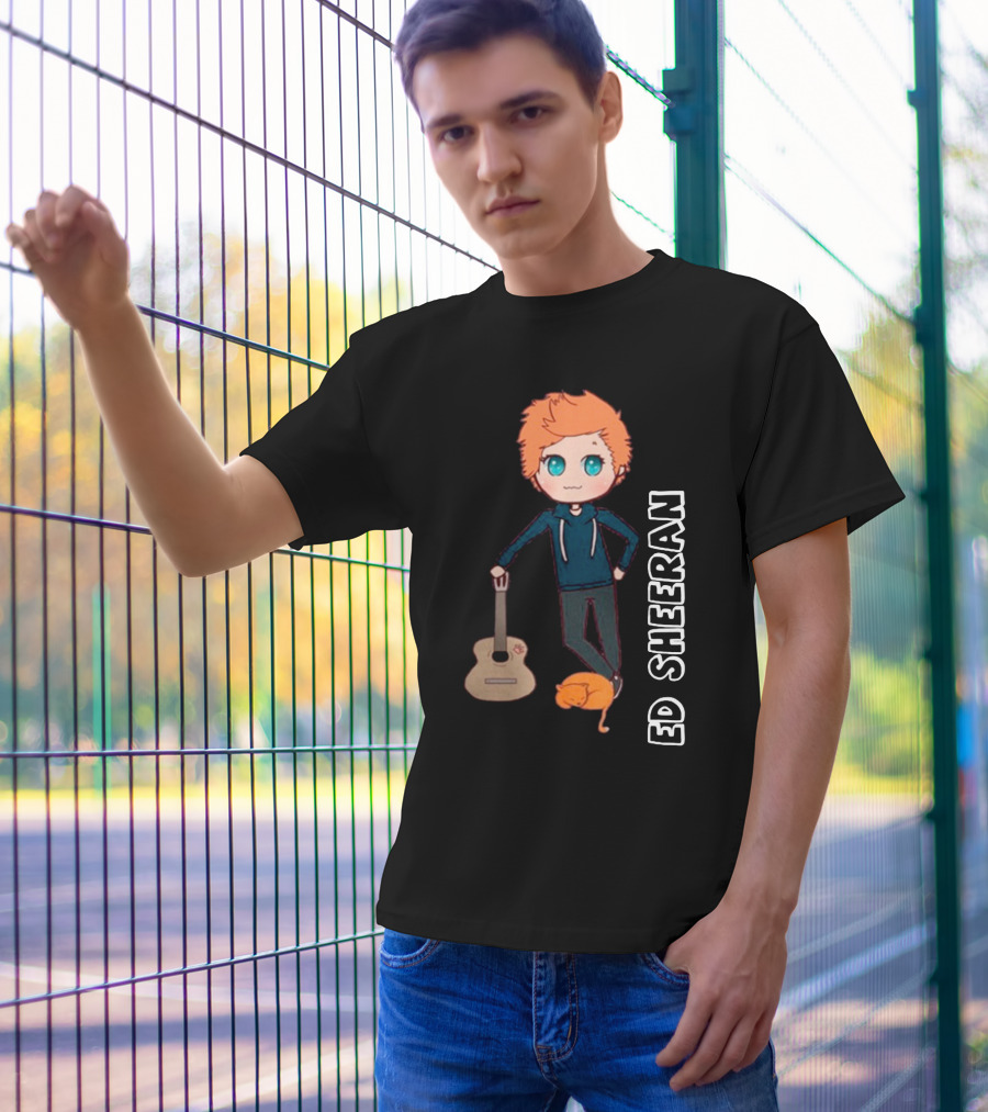 Ed Sheeran Cute Cat Guitar T-Shirt