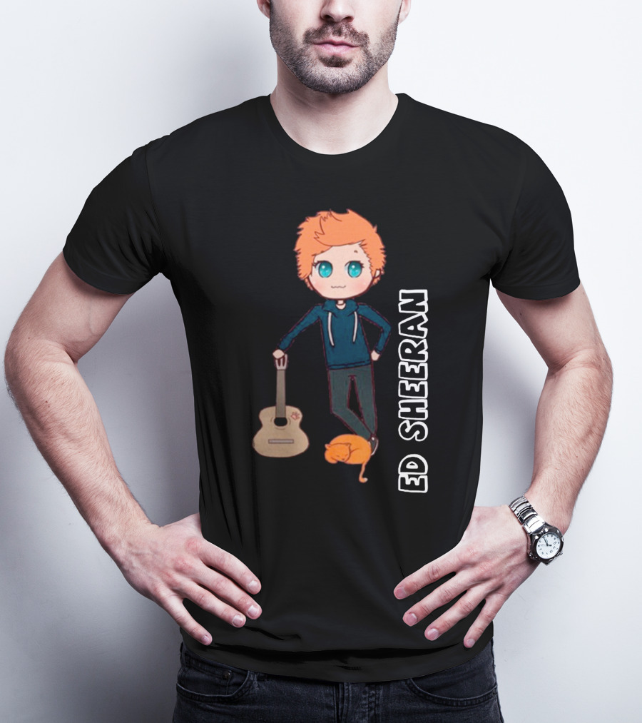 Ed Sheeran Cute Cat Guitar T-Shirt