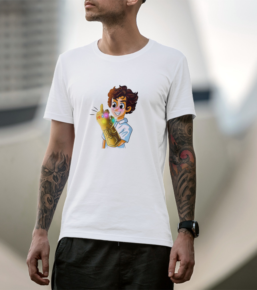 Jack Dylan Grazer Cartoon Character Wearing Infinity Gauntlet T-Shirt