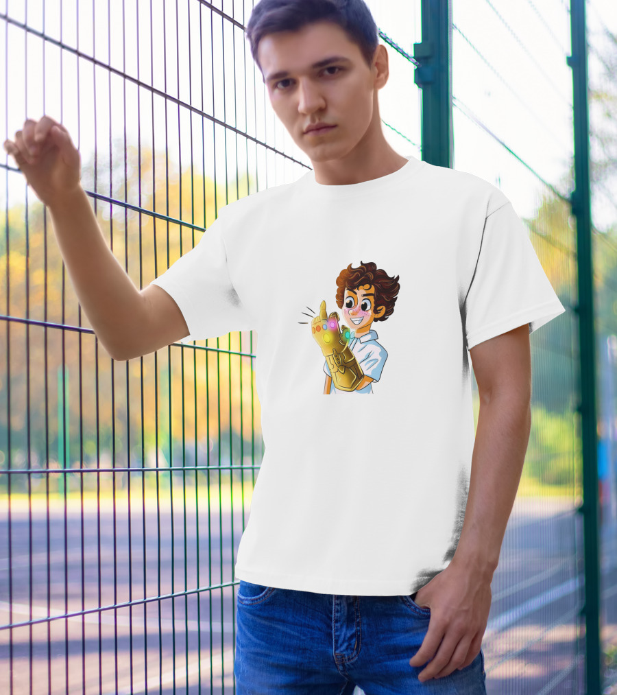 Jack Dylan Grazer Cartoon Character Wearing Infinity Gauntlet T-Shirt