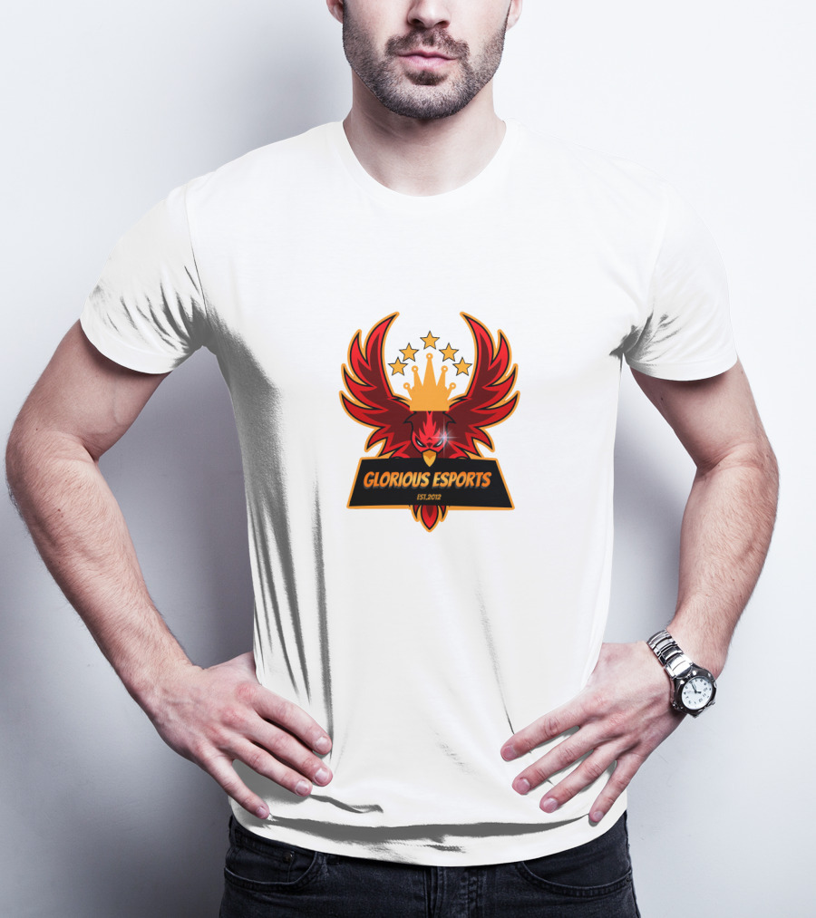 Glorious Esports Est.2012 Crowned Red Phoenix With Stars T-Shirt