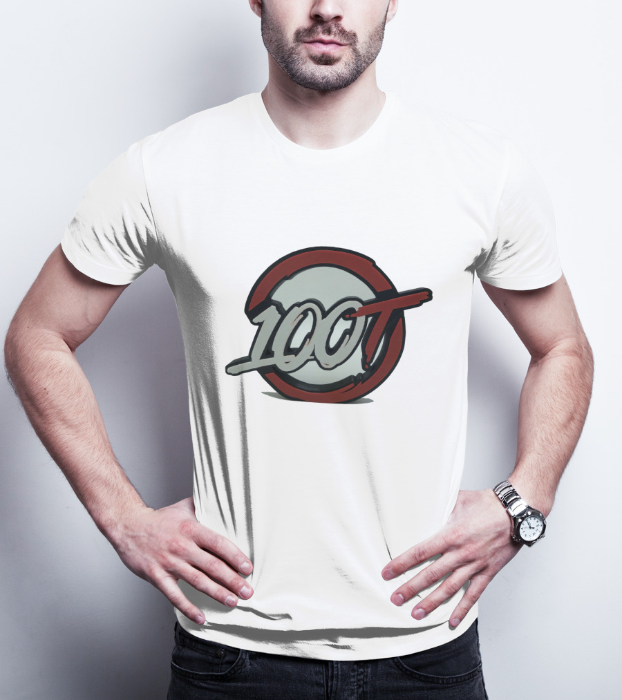 100 Thieves Logo Red And White Circle Emblem T-Shirt