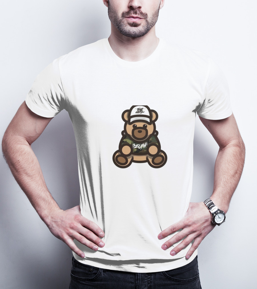 Ozuna Teddy Bear Wearing Camo Outfit And Trippy Gang Cap T-Shirt