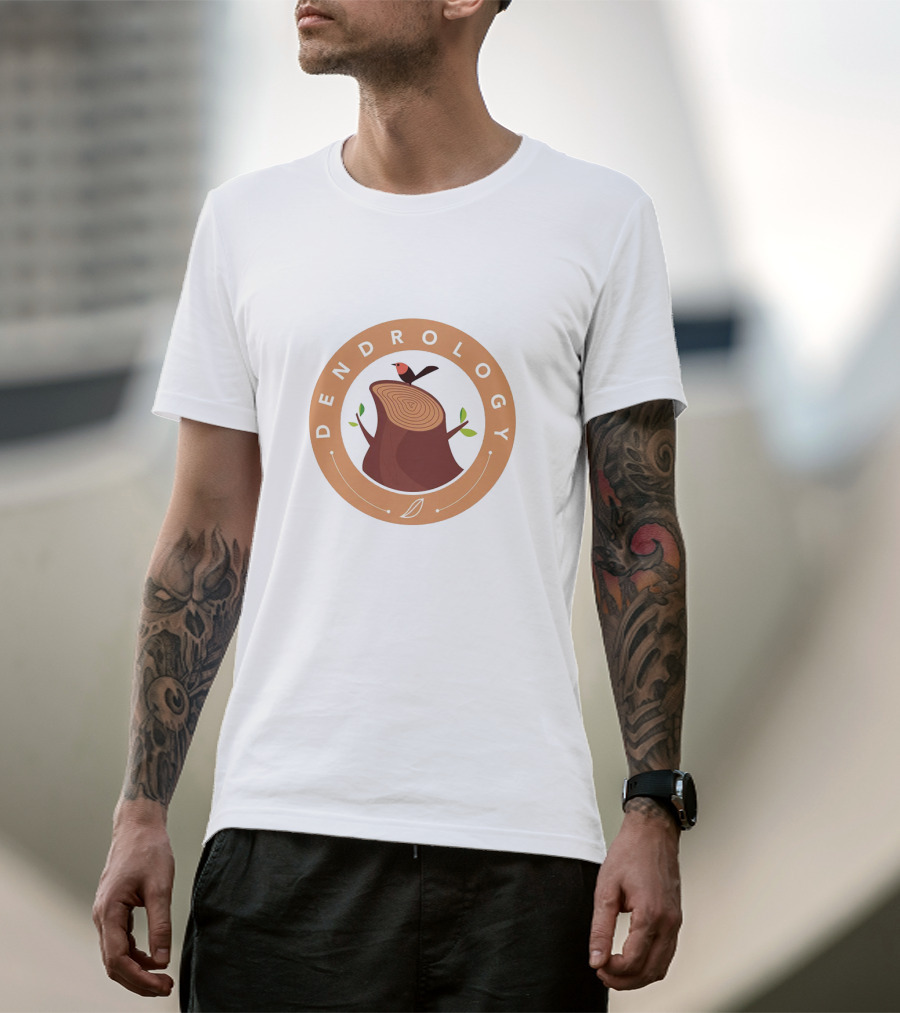 Dendrology Tree Stump With Bird Circle T-Shirt