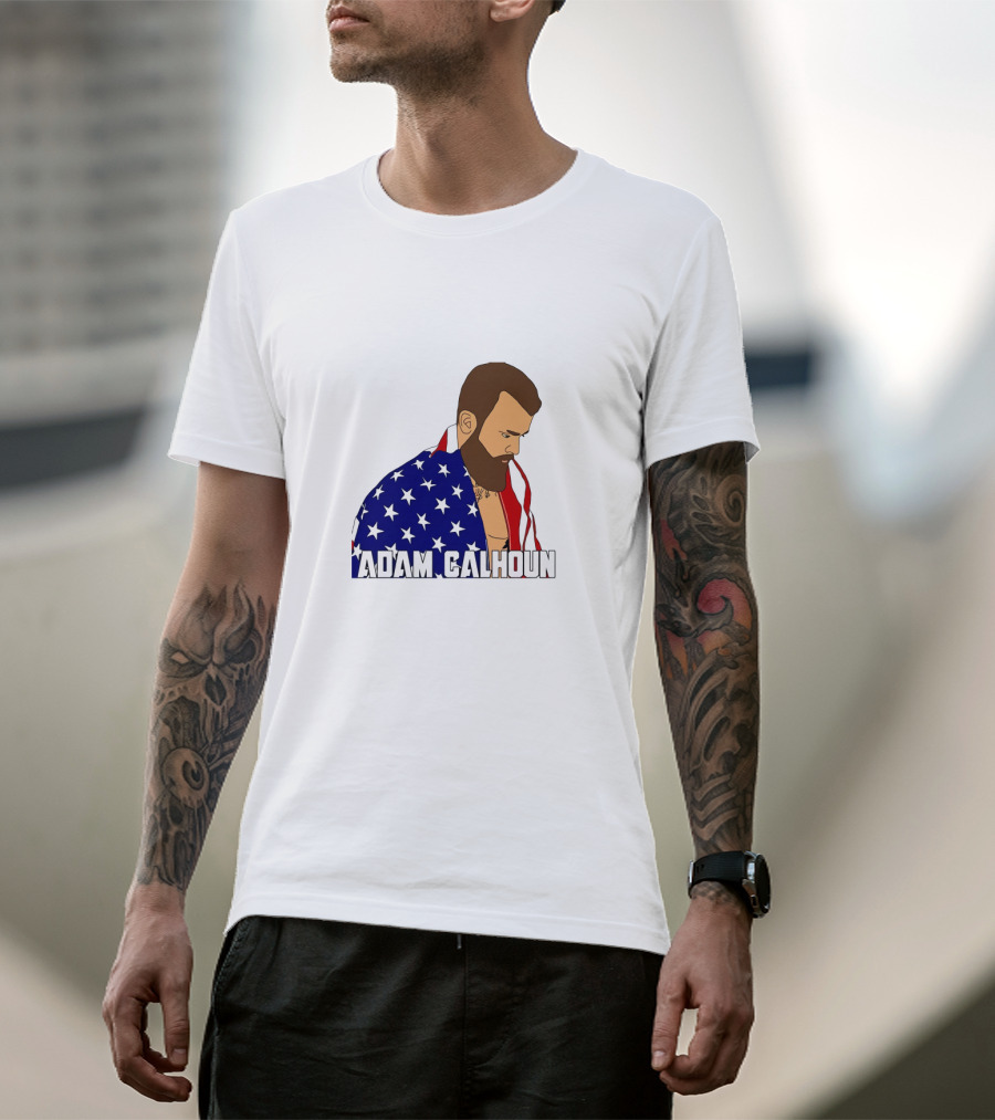 ADAM CALHOUN American Pride Flag Cloak T-Shirt
