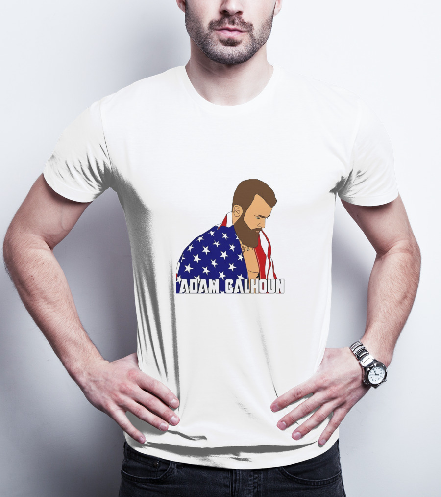 ADAM CALHOUN American Pride Flag Cloak T-Shirt