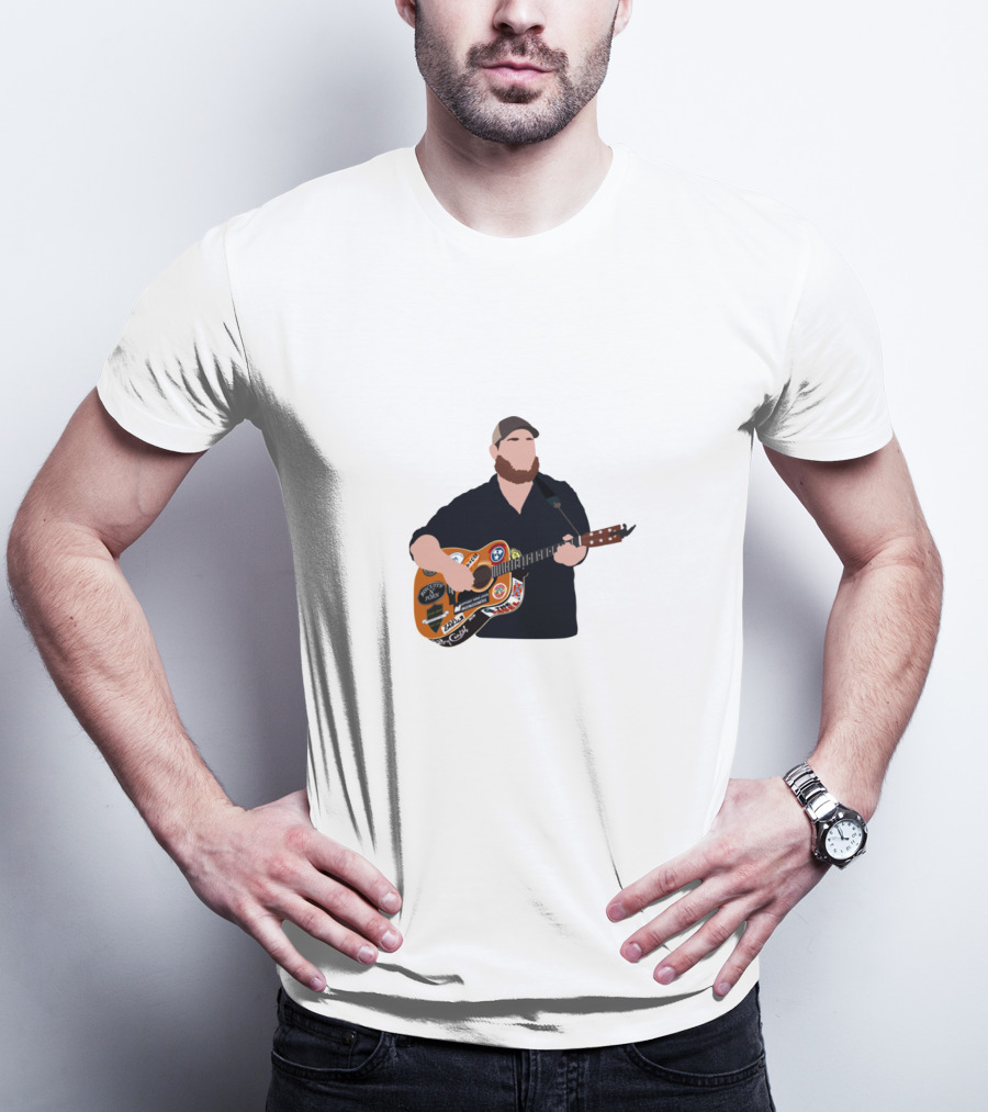 Luke Combs Playing Guitar With Stickers T-Shirt