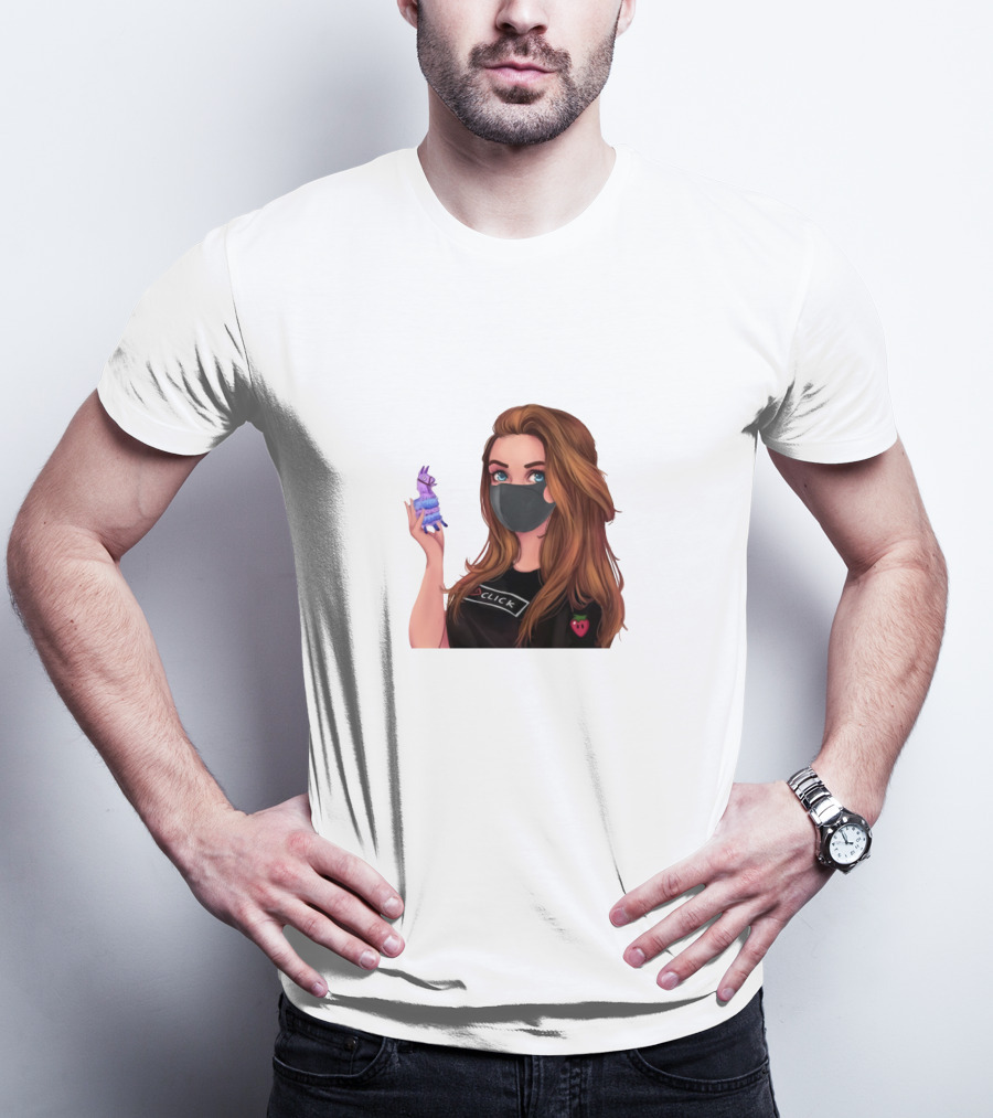 Loserfruit Click Llama Gaming Character With Mask T-Shirt