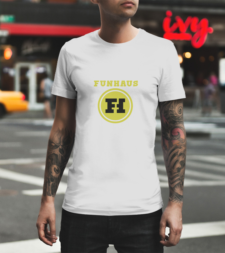 Funhaus FH Logo In Yellow Circle T-Shirt
