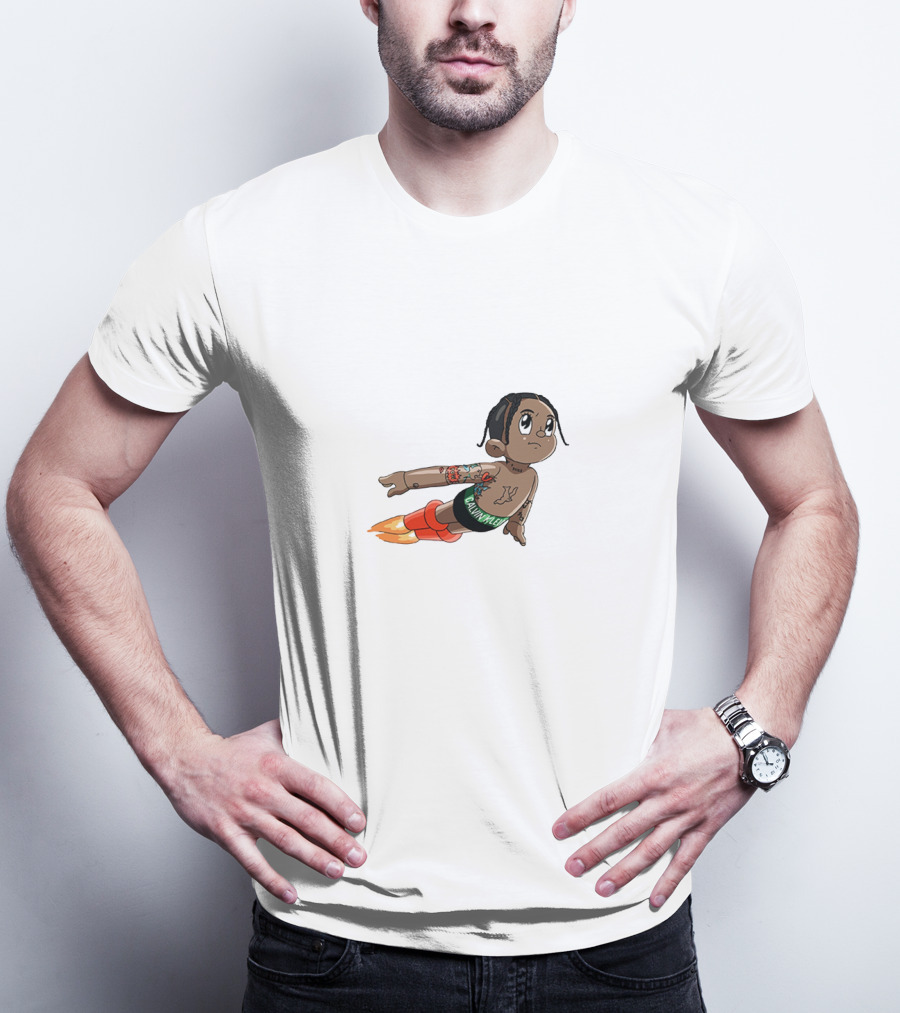 Don Toliver Cartoon Character Flying With Rocket Boots T-Shirt