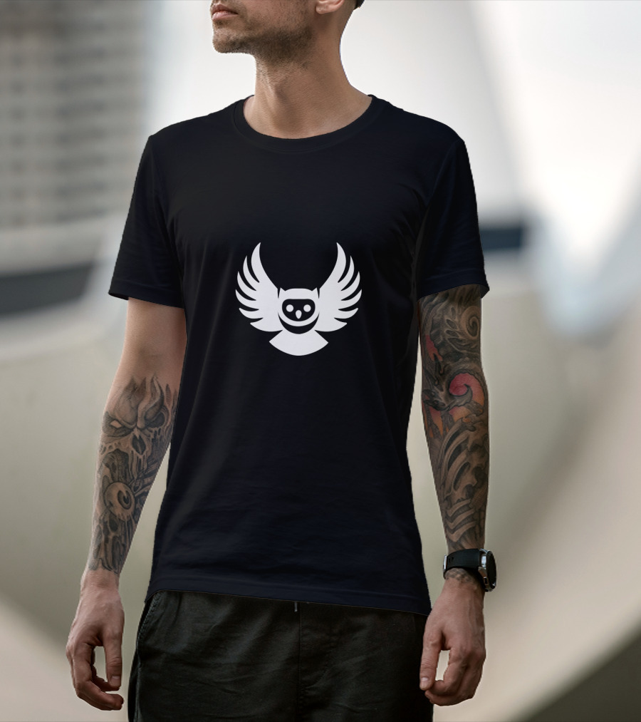 Smii7y Owl Logo With Wings T-Shirt