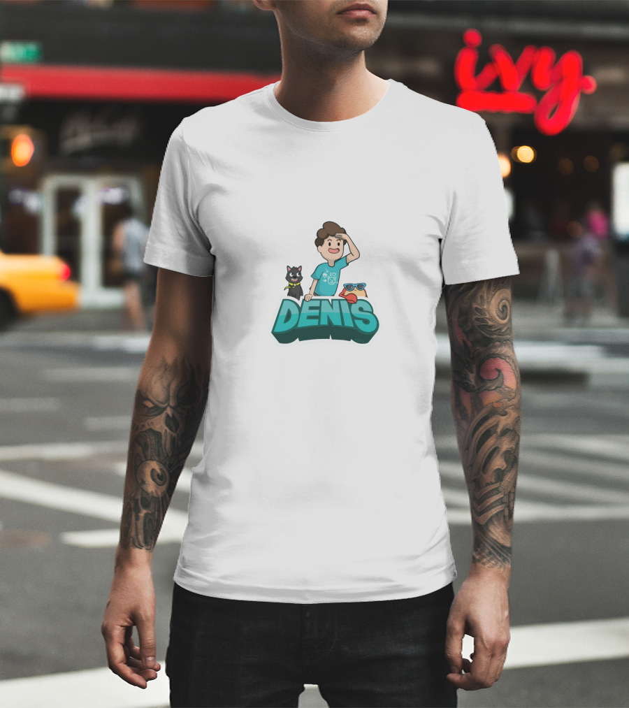 Denisdaily Denis Cat Character And Duck T-Shirt