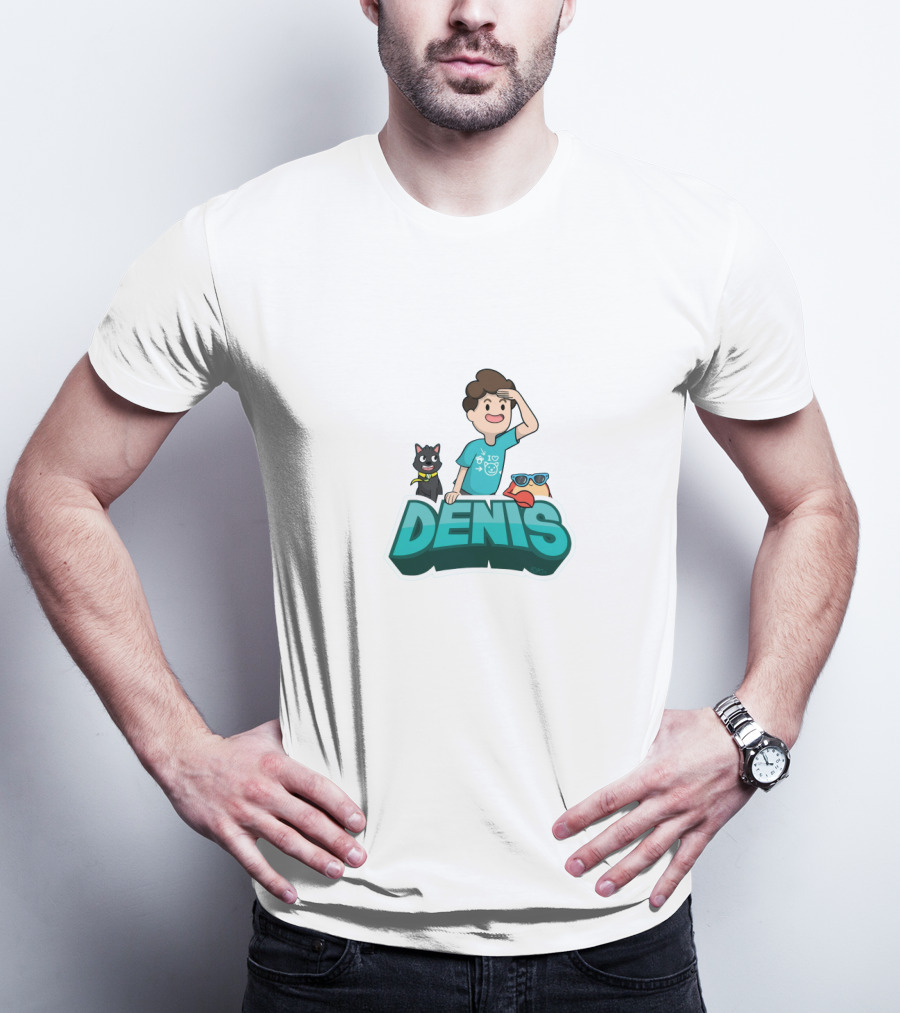 Denisdaily Denis Cat Character And Duck T-Shirt