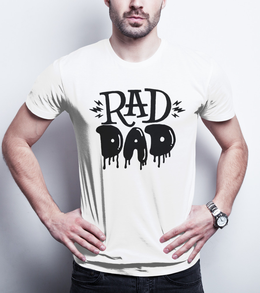 RAD DAD Dripping Letters With Lightning Bolts T-Shirt