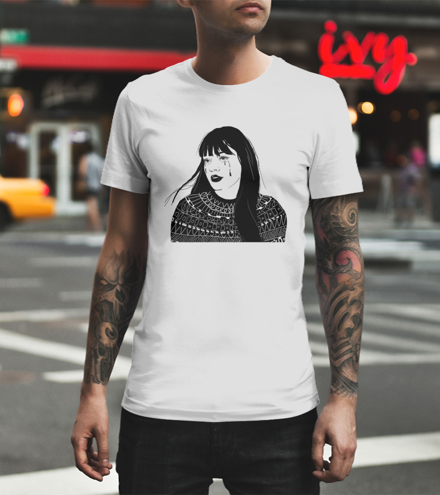 Druck Crying Woman T-Shirt