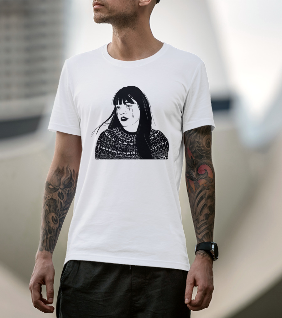 Druck Crying Woman T-Shirt