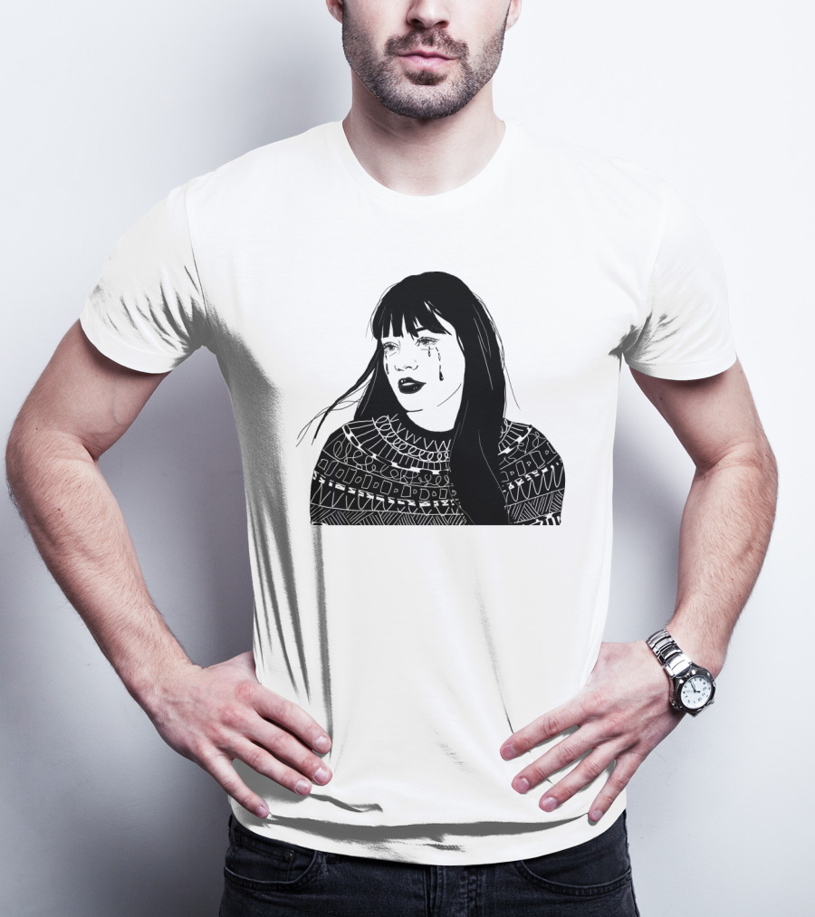 Druck Crying Woman T-Shirt